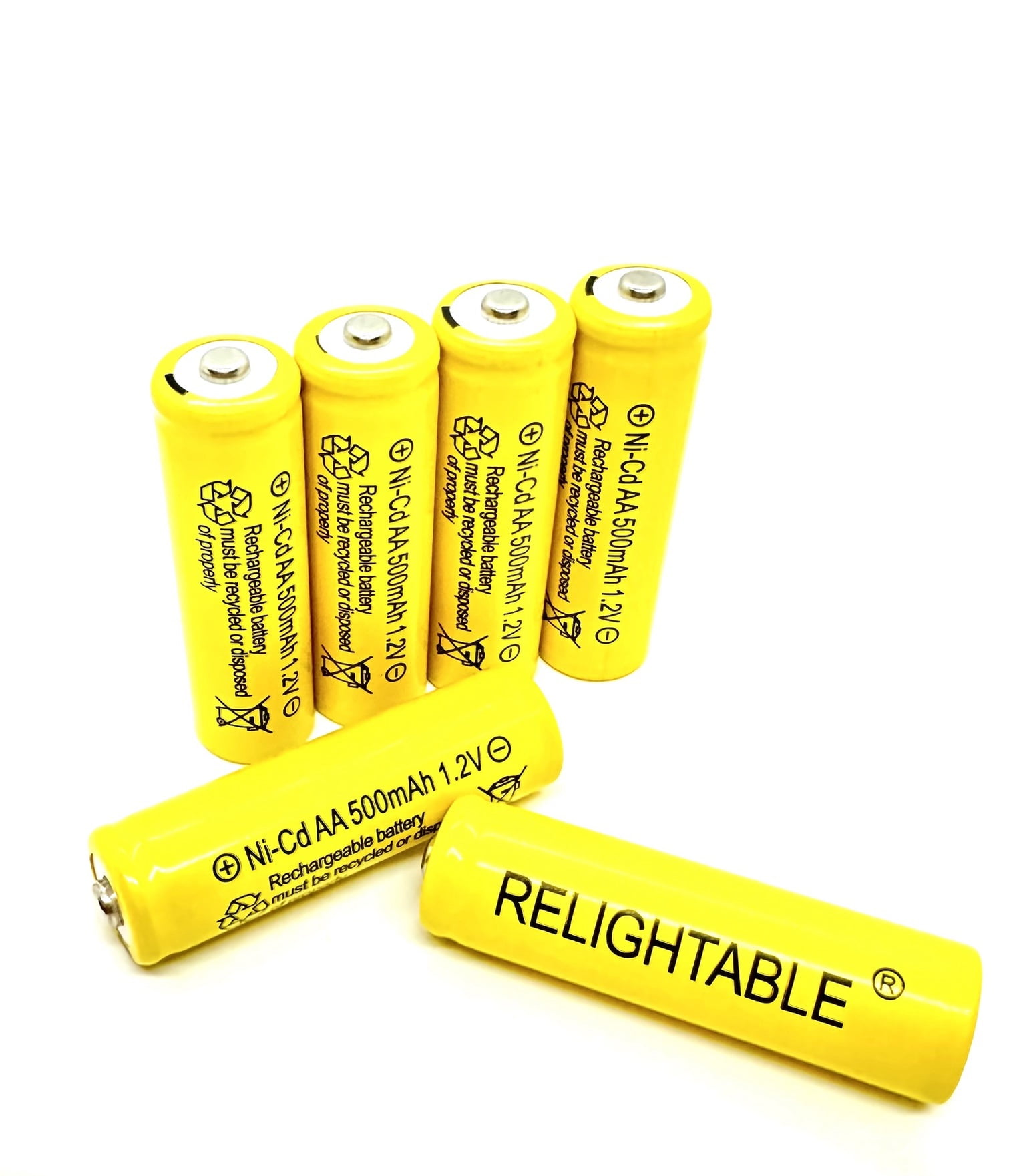 6-PCS RELIGHTABLE 500mAh AA NiCd 1.2v Rechargeable Batteries Garden ...