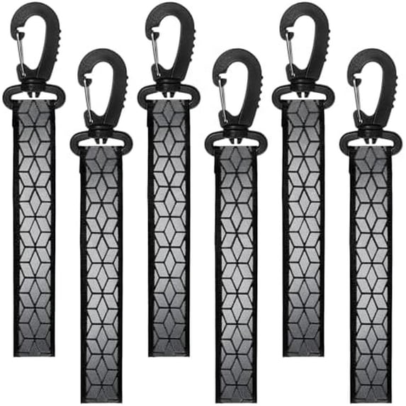 6 PCS Reflective Straps, Green Reflective Backpack Tags Bicycle ...