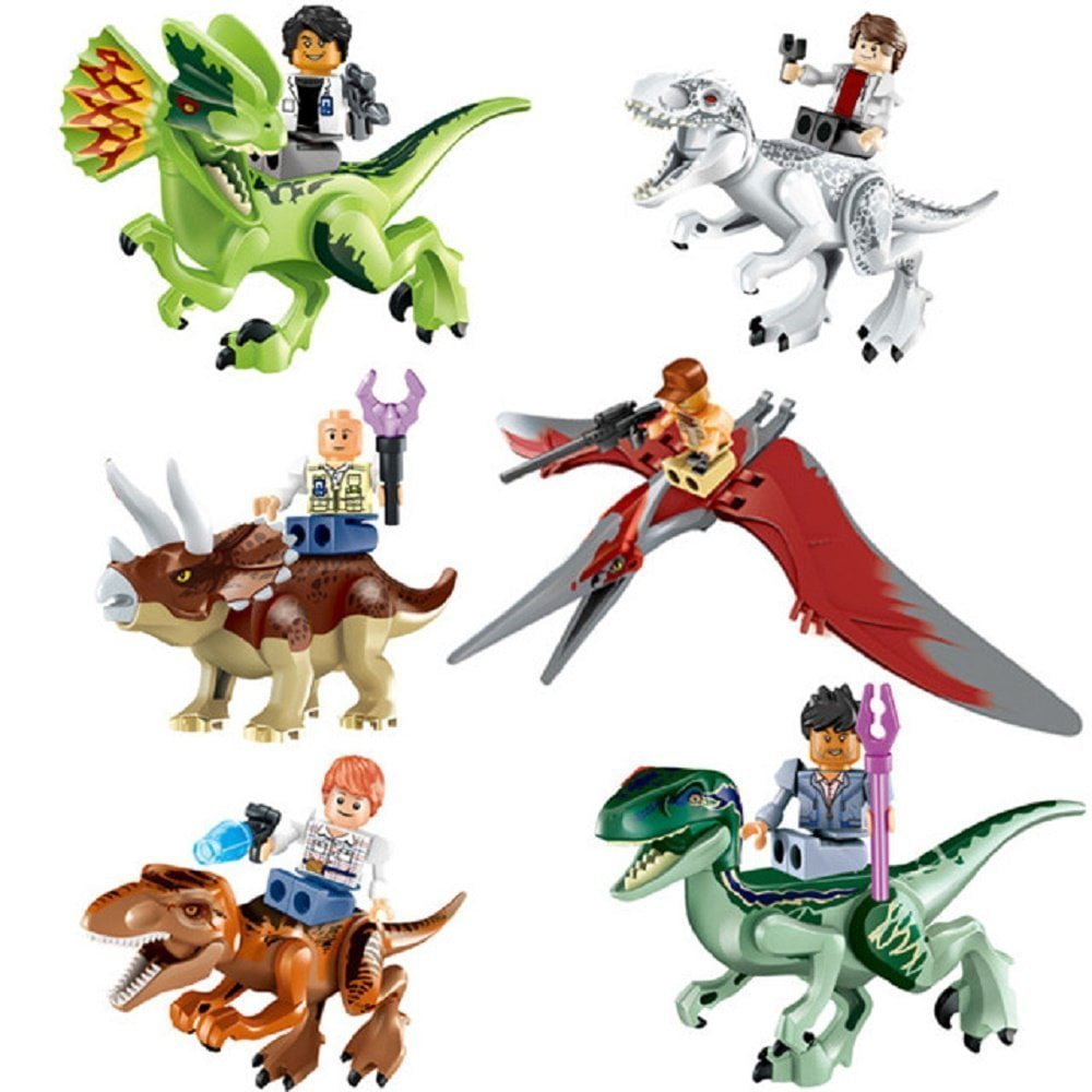 6 PCS /Set 3" Dinosaur Building Blocks ABS - Walmart.com