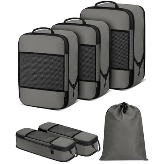 6 PCS Set Compression Packing Cubes for Travel, Lightweight Packing ...