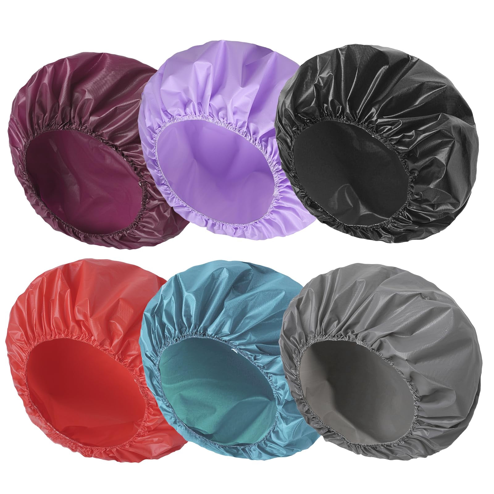 6 PCS Shower Caps , Double Side Waterproof Shower Cap, Reusable Elastic ...