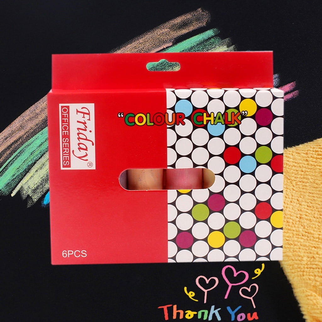 6 PCS Sidewalk Chalks Set NonToxic Washable Jumbo Chalk for Outdoor Art ...