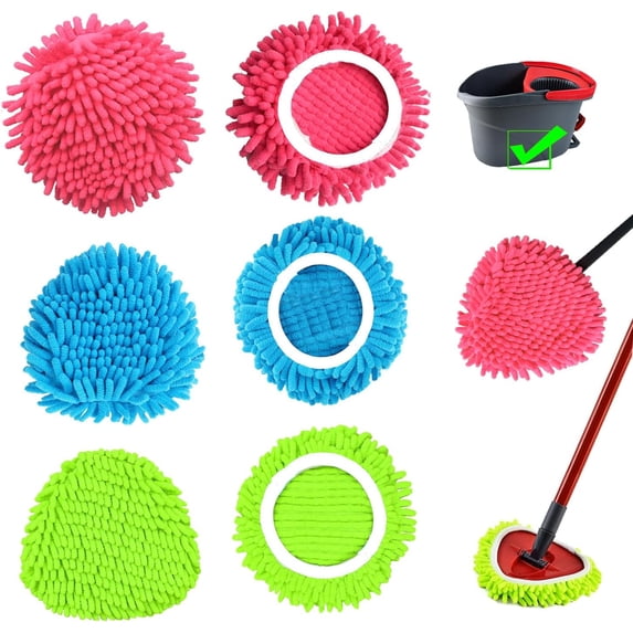 6 PCS Spin Mop Heads Replacements Compatible with Ocedar Easywring 1 ...