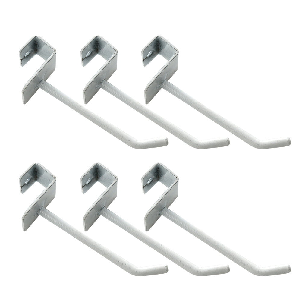 MUSEYA Supermarket Shelf Hooks Square Tube Hook White Iron 6Pcs 5.9In ...