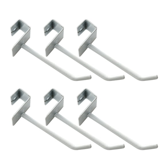 MUSEYA Supermarket Shelf Hooks Square Tube Hook White Iron 6Pcs 5.9In ...