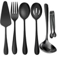 6 PCS Stainless Steel Serving Utensils, Large Serving Spoons Slotted ...