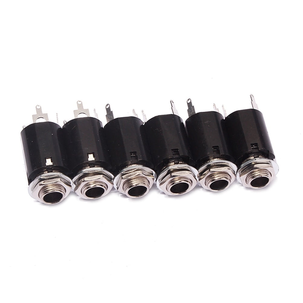 6 PCS Stereo Jack Socket Electric Guitar Acoustic - Walmart.com