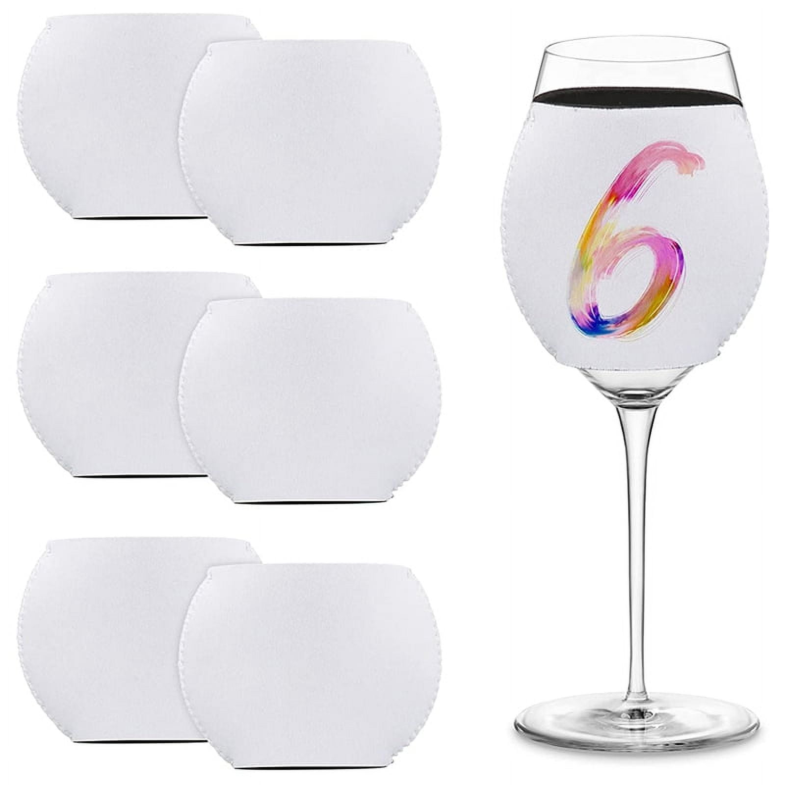 6 PCS Sublimation Blanks Wine Glass Sleeve Neoprene Wine Glass ...