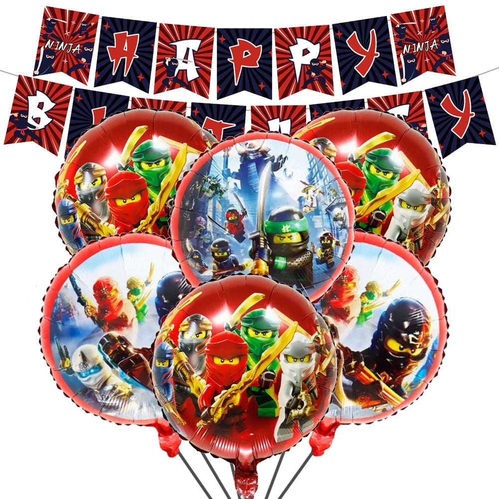 6 PCS Superhero Balloons Ninja Balloons Foil Ninja Theme Balloons ...