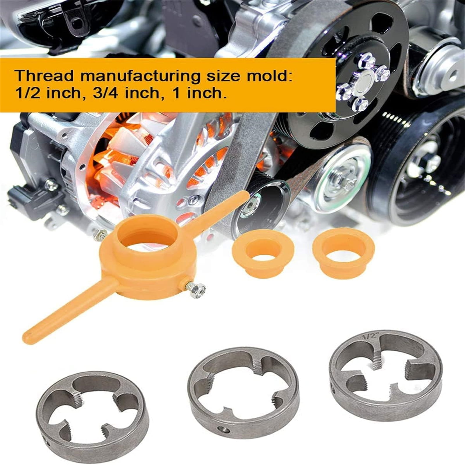 6 PCS Tap And Die Set, Pipe Threader Kit With 1/2", 3/4" And 1" Dies ...