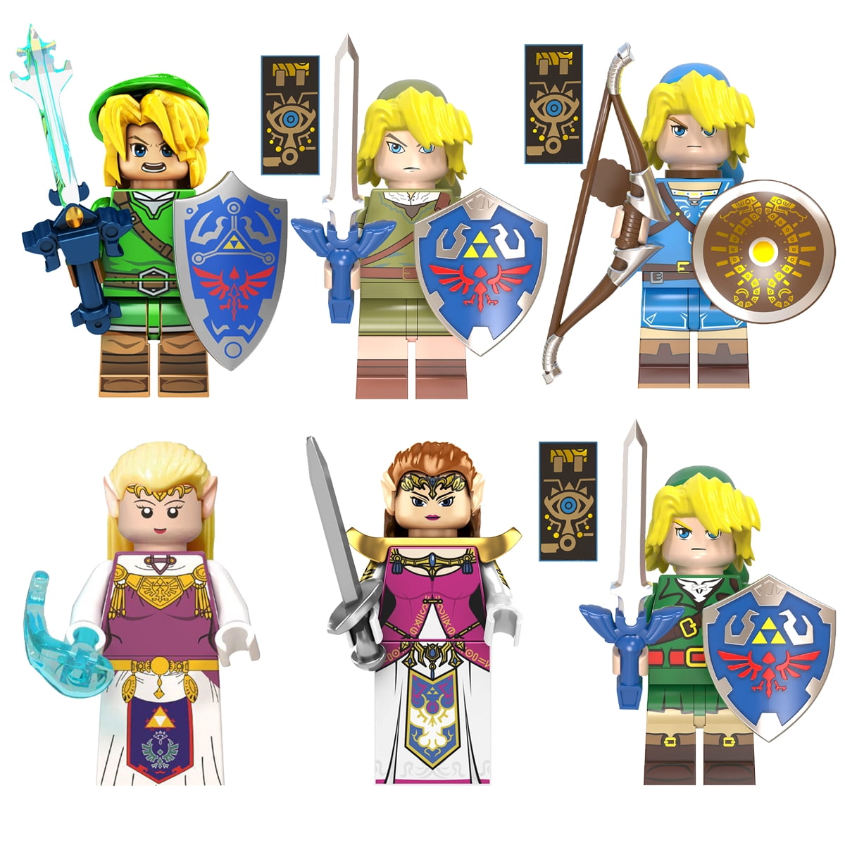 6 PCS The Legend of Zelda Minifigures Building Blocks, 1.77 inch ...