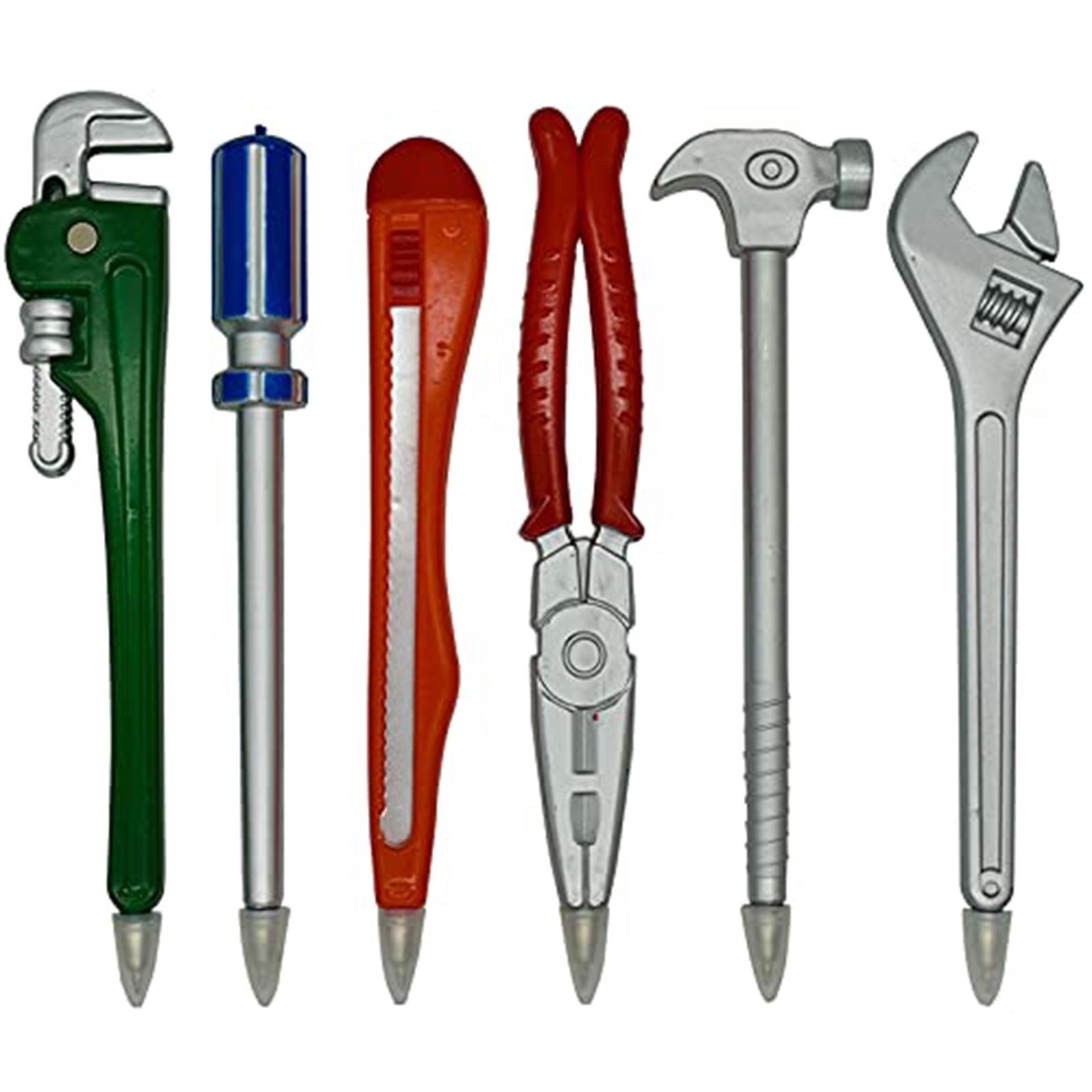 6 PCS Tool Ballpoint Pens Black Ink Hardware Shape Pen Pipe Wrench ...