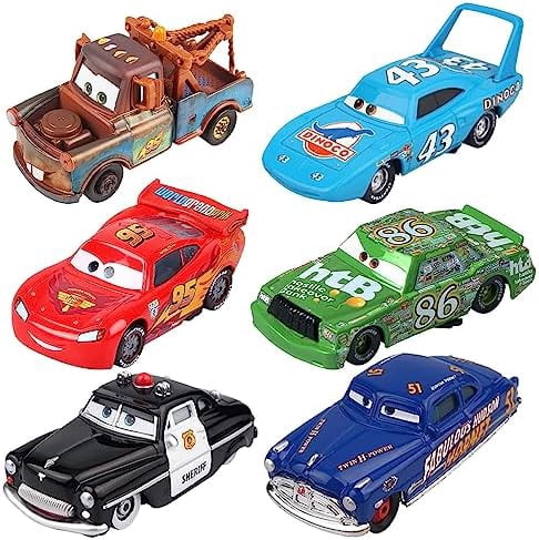6 PCS Toys Car 2 3 Mater Chick Hicks The King Doc Hudson Sheriff ...