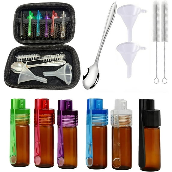 6 PCS Travel Spice Kit, Mini Glass Jars with Spoons & Leakproof Lids ...