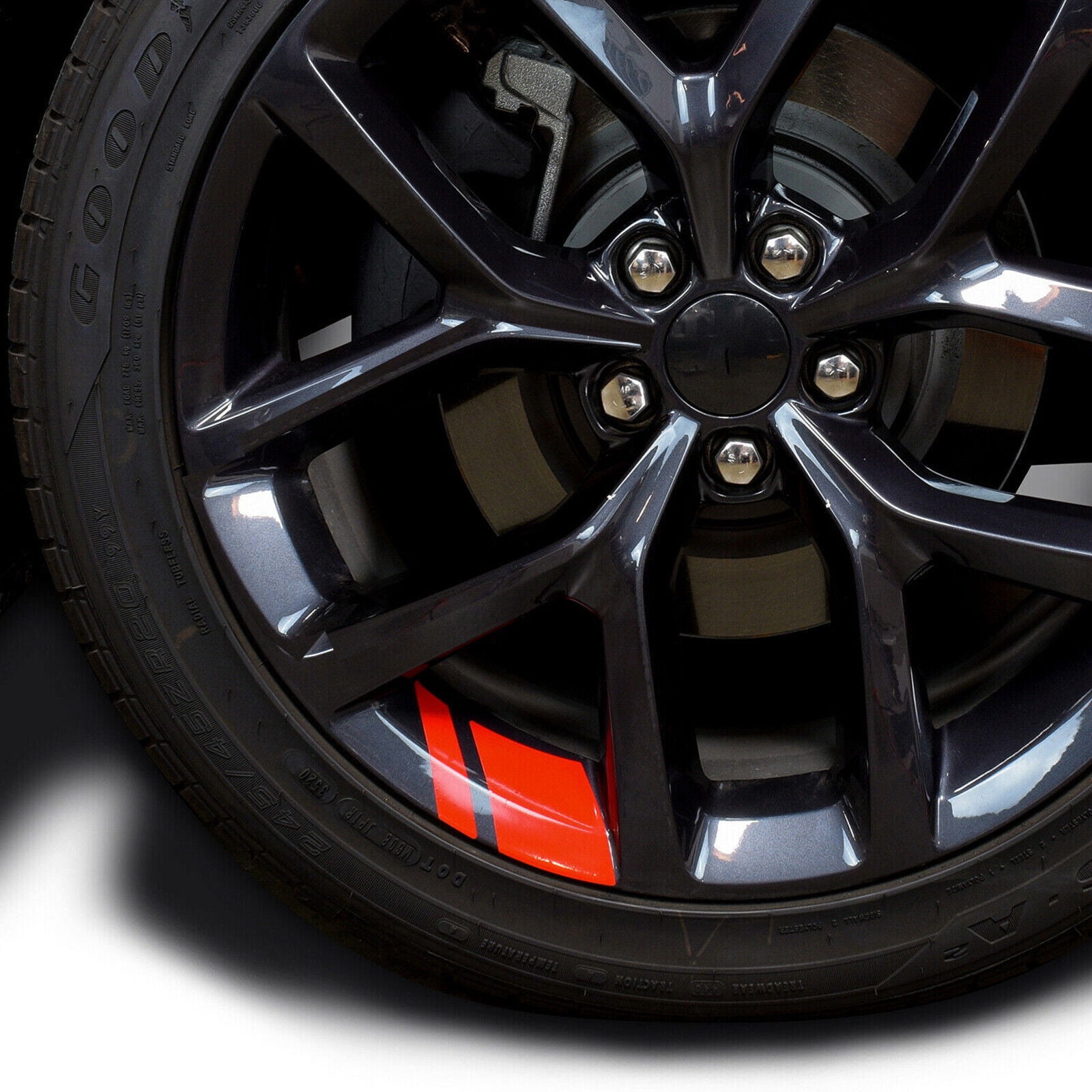 6 PCS Universal Car Wheel Rim Sticker Reflective Vinyl Decal Mark For ...