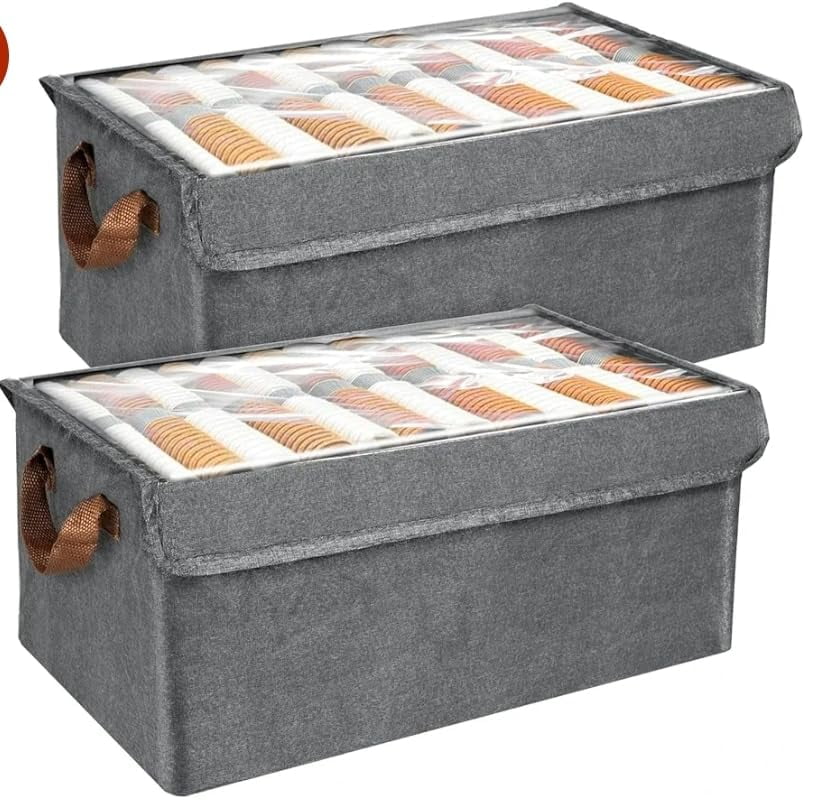 6 PCS Washable Premium Clothes Organiser for Wardrobe with transparent ...