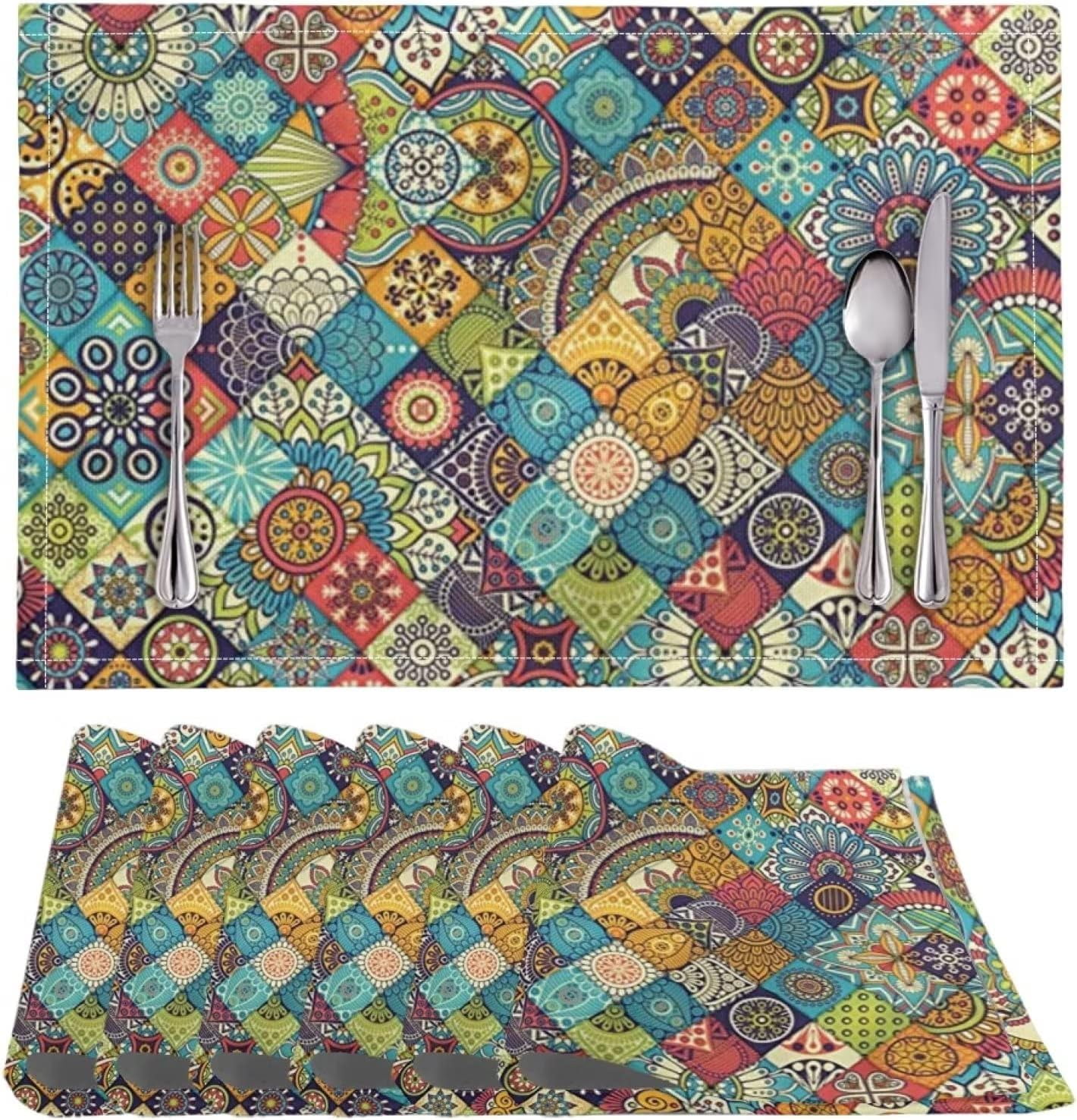 6 PCS Washable Tablemats for Home Farmhouse Beach, Easy to Clean ...