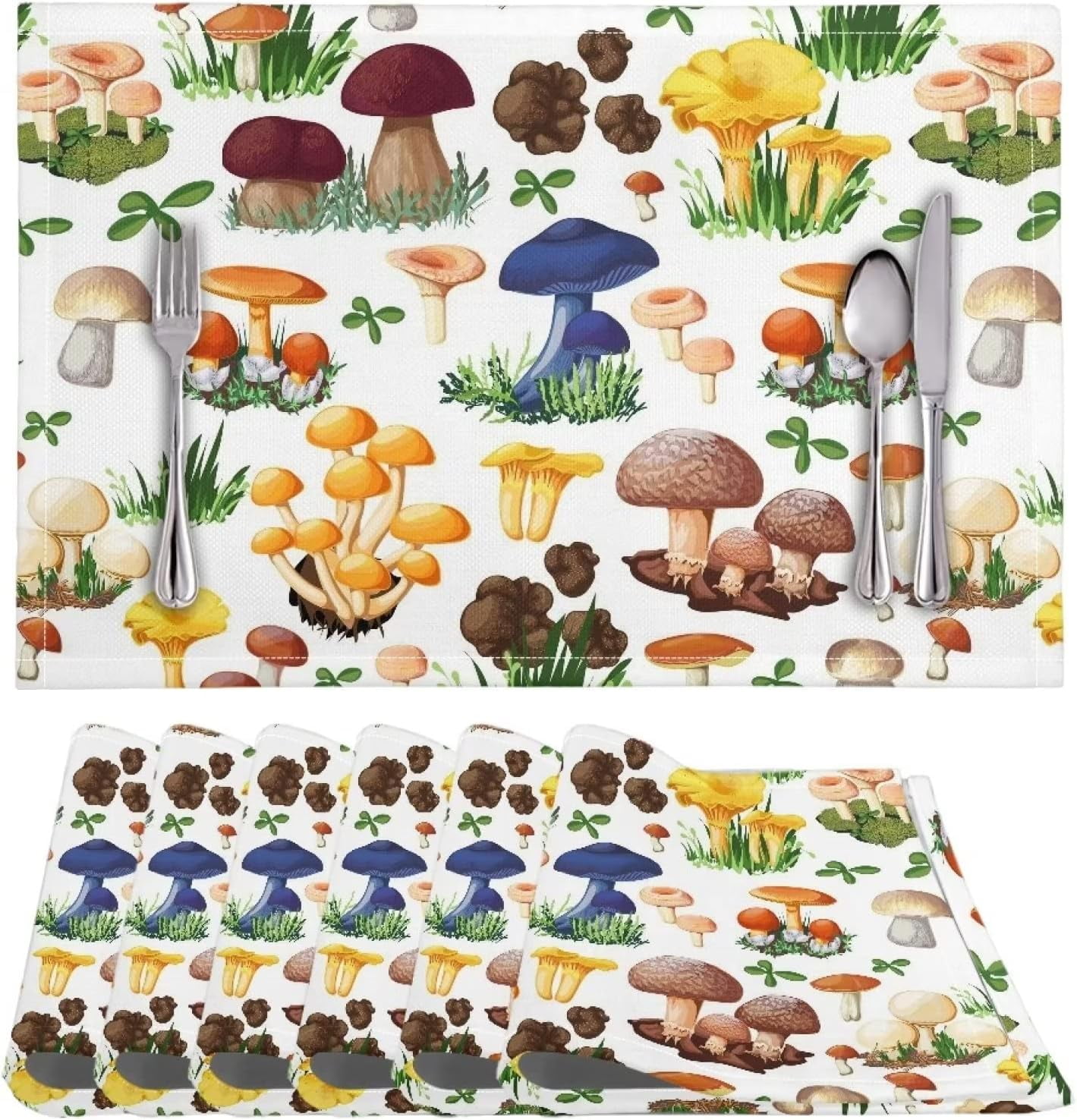 6 PCS Washable Tablemats for Home Farmhouse Beach, Easy to Clean ...