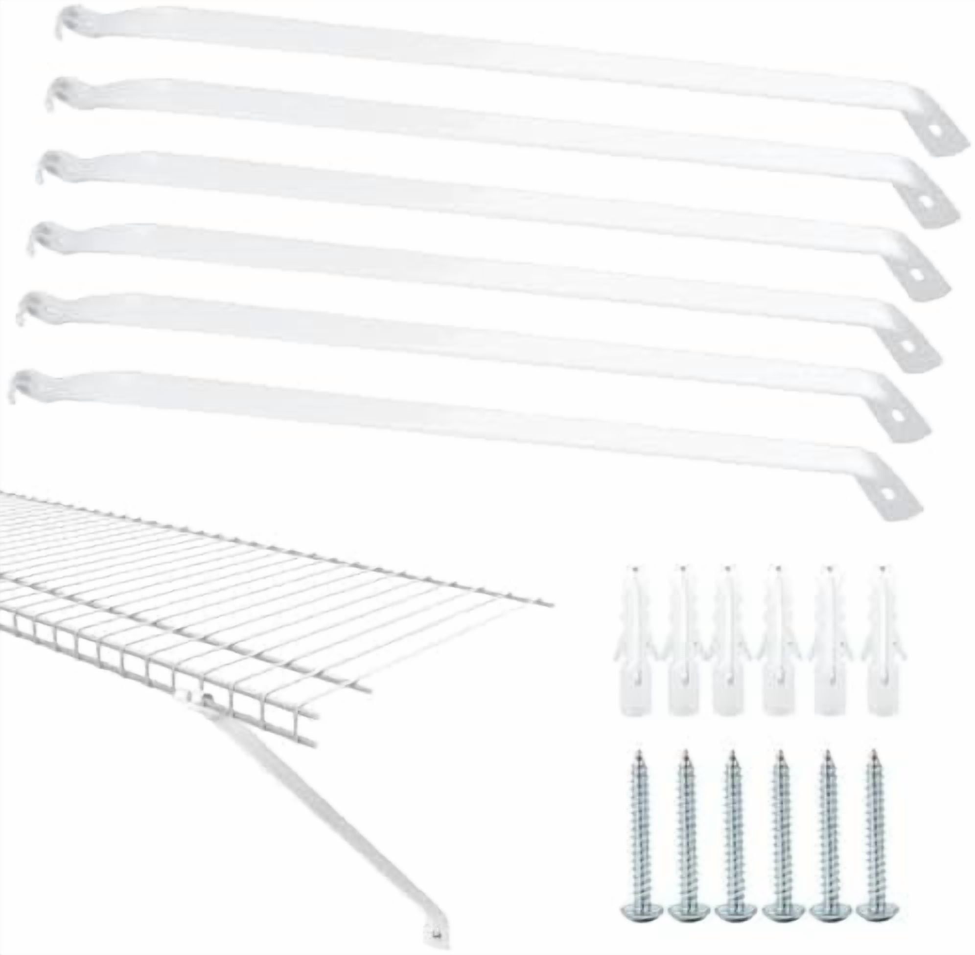 6 PCS Wire Shelf Brackets, 17 Inch Long Closet Shelf Brackets with ...