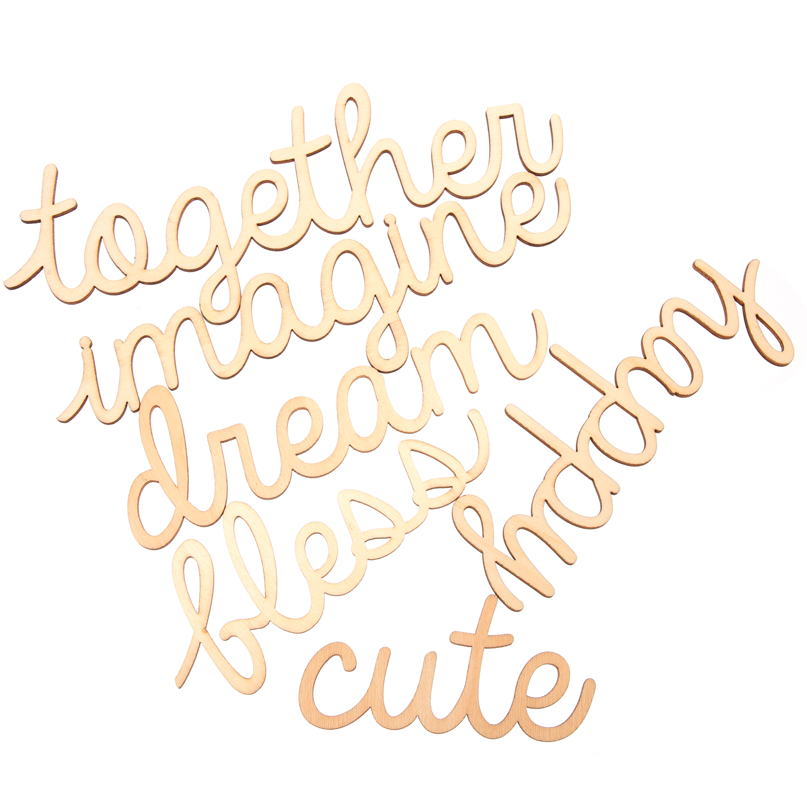 6 PCS Wood Cut Out Words Home Versatile Decoration Match Any - Walmart.com