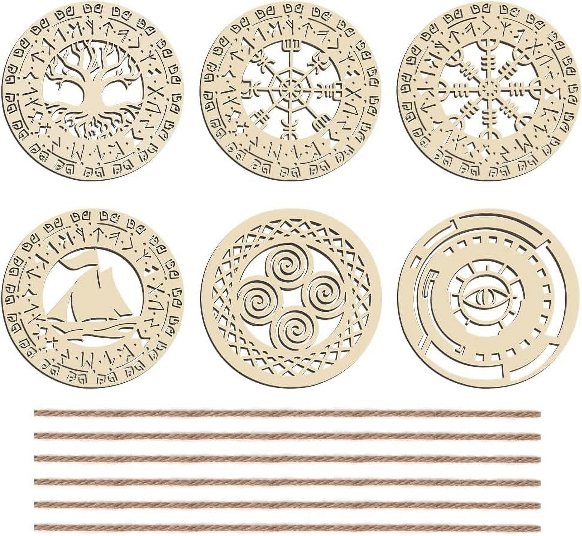 6 PCS Wooden Life Tree Wall Decoration 3.9inch Viking Warship Art Decor ...