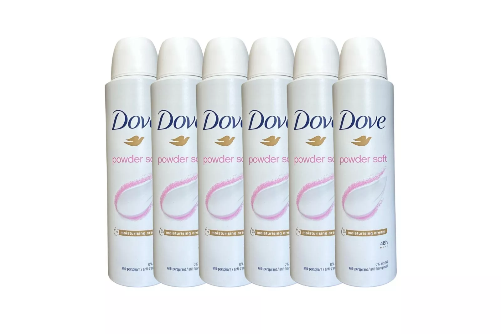 Dove Powder Soft Antiperspirant Body Spray 6 Pack 150ml 5oz with ¼ ...