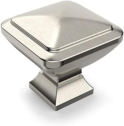 6 Pack 1-1/4 inch Brushed Satin Nickel Kitchen Cabinet Knobs Dresser ...