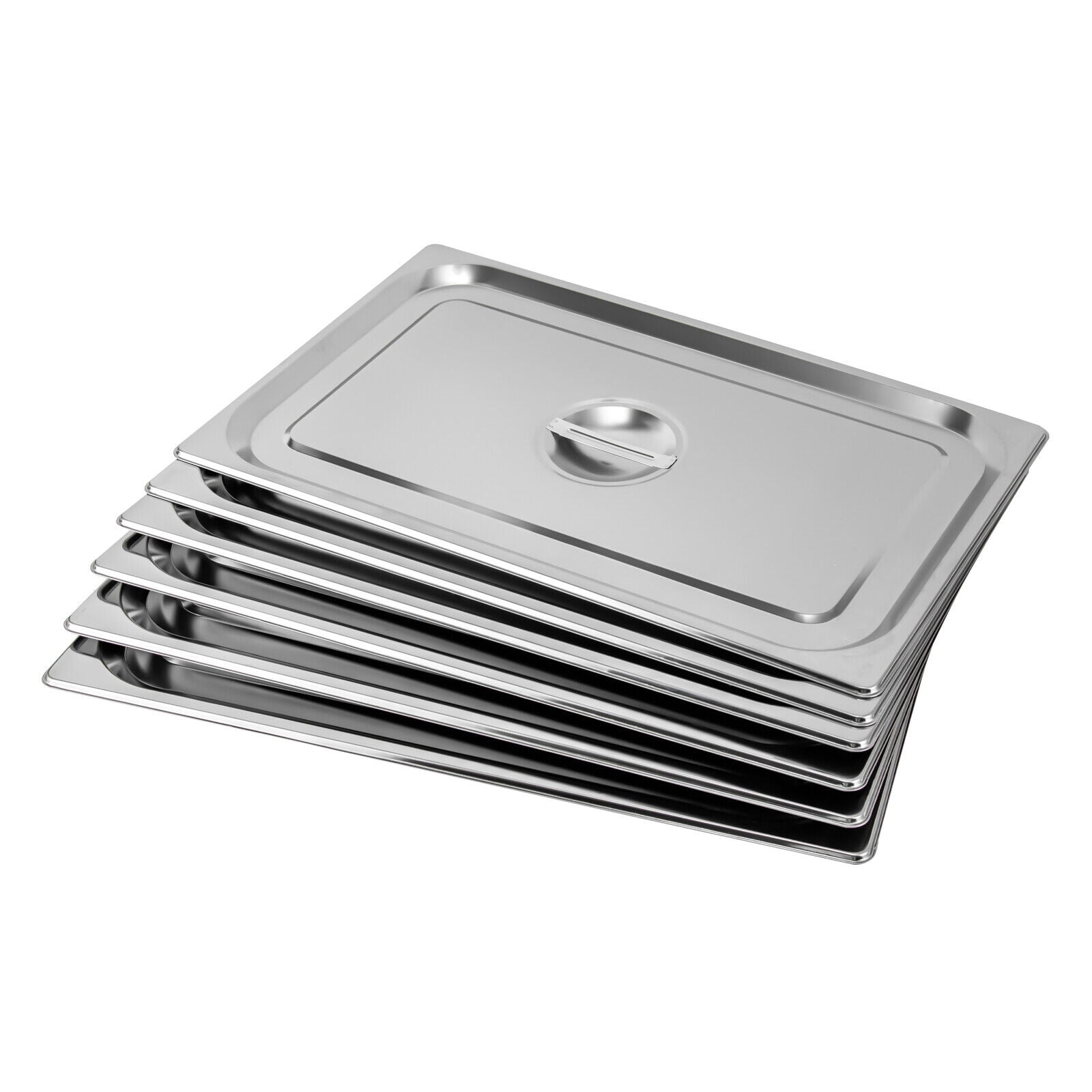 6-Pack 1/1 Size Lid Steam Hotel Buffet Prep Table Food Cover Stainless ...