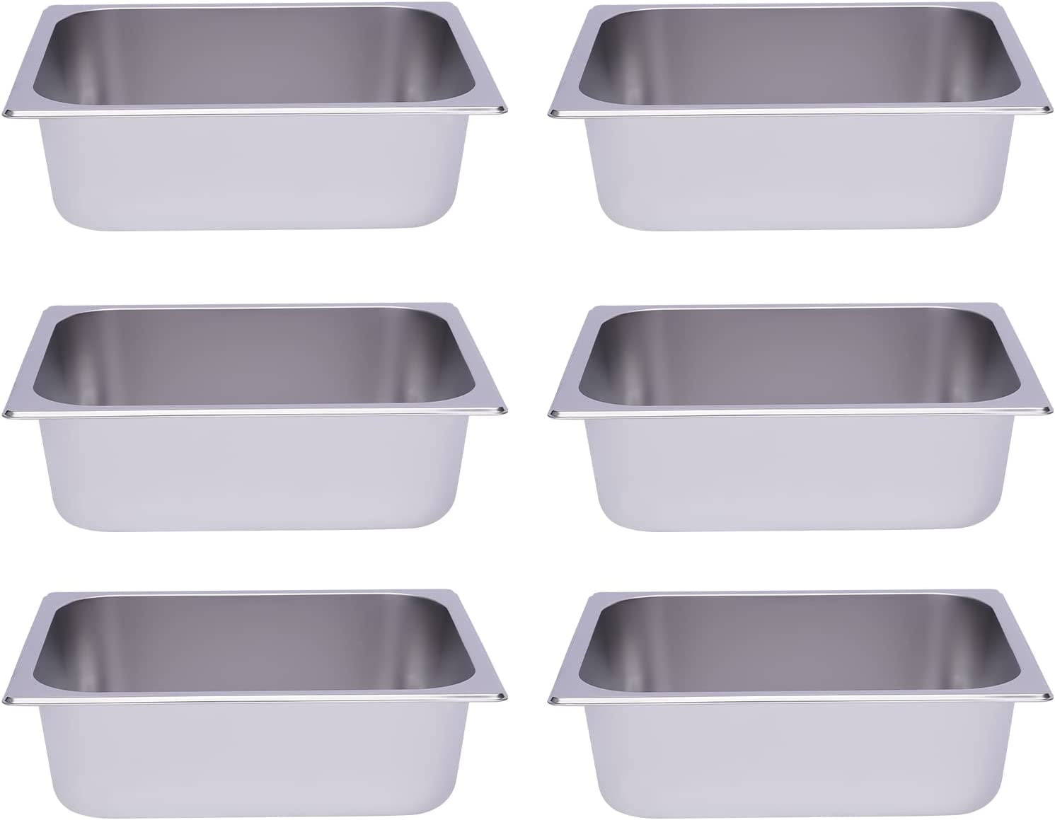 Walmart 6 Pack Stainless Steel Steam Table Pans, 4" Deep, Warming ...