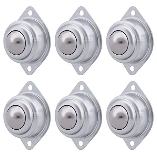 6 Pack 1-3/16" Roller Ball Transfer Bearings, Hard Chrome Steel Ball ...