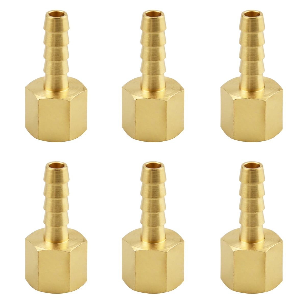 (6 Pack) 1/4 Inch Hose Barb to 1/4 Inch NPT Female Thread Fitting ...