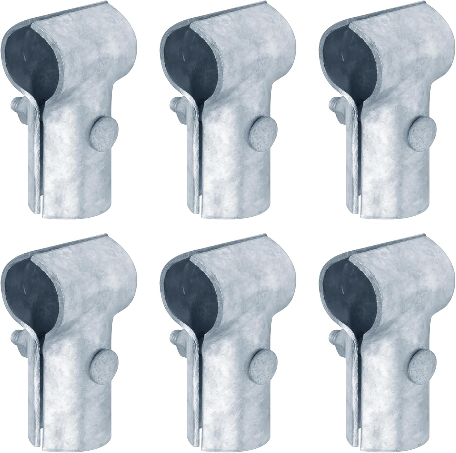 6 Pack 1-5/8" x 1-5/8" OD End Rail Pipe Clamp for Chain Link Fence ...