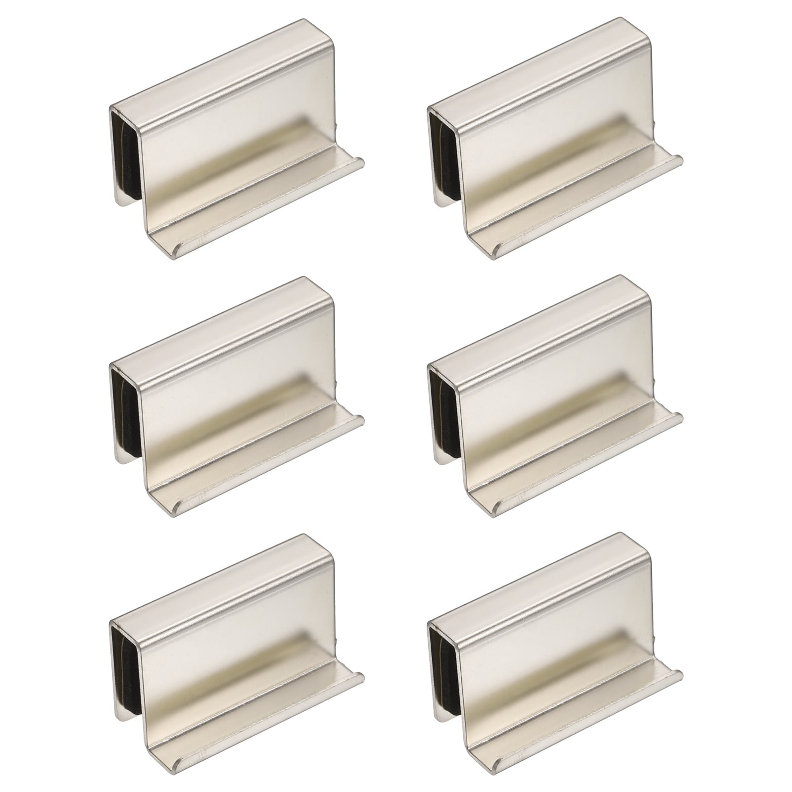6 Pack 1.6 Inch Glass Finger Edge Pull, Steel Window Display Door Clips ...
