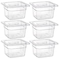 6 Pack 1/6 Size Plastic Clear Food Pans With Lids For Kitchen ...