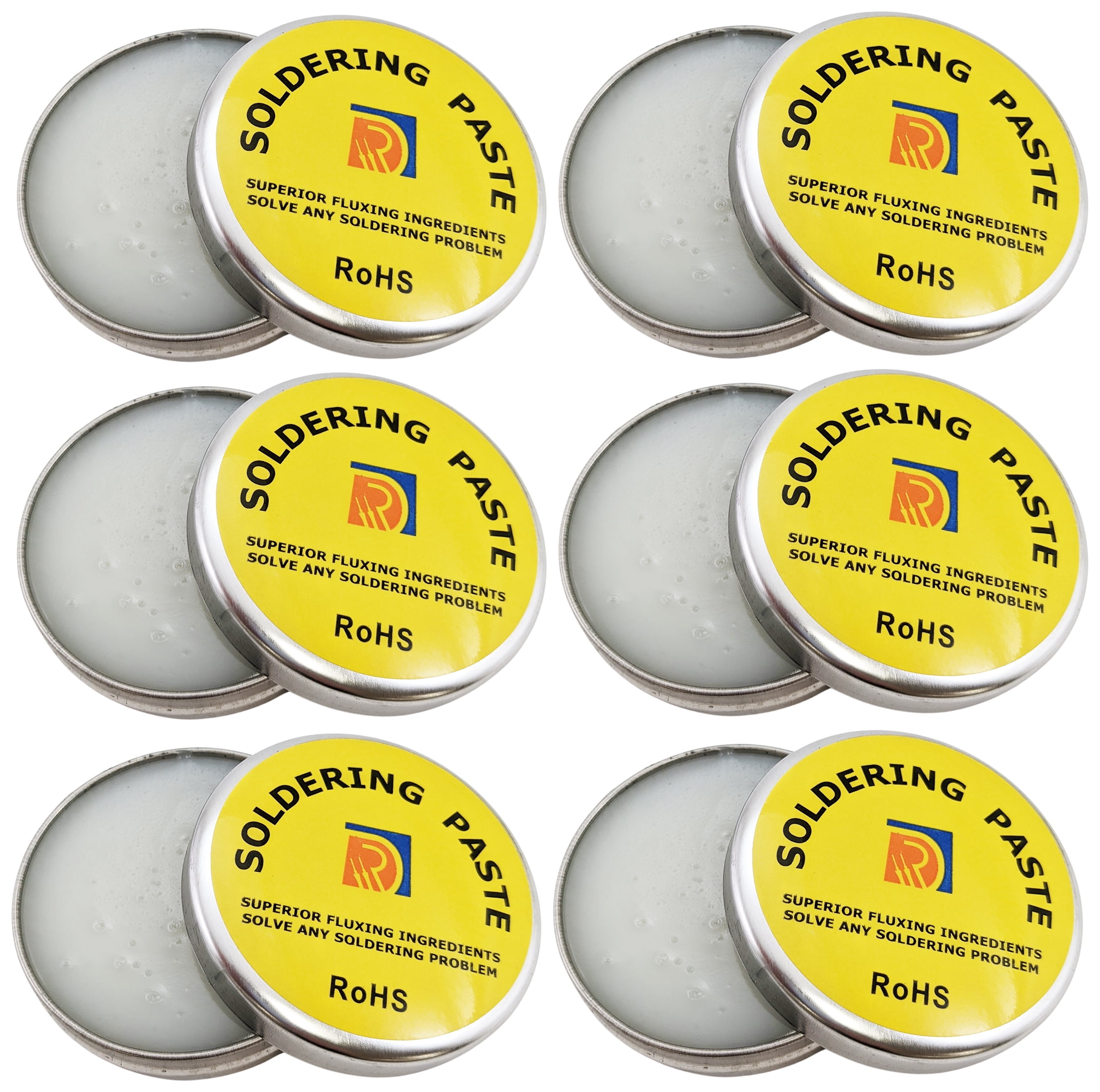 6 Pack 1.7 Ounce Soldering Paste Flux Jars (50 Grams per Jar), Helpful ...