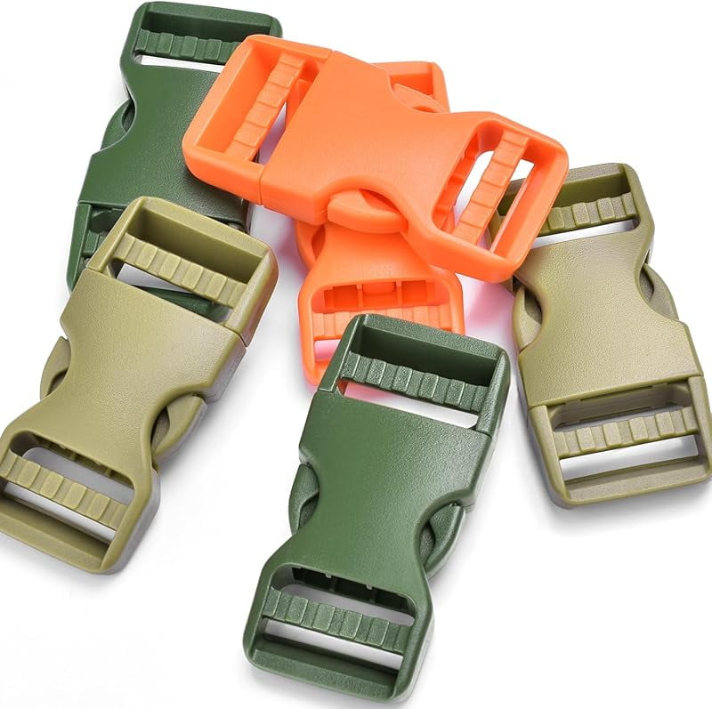 6 Pack 1" Buckle Quick Side Release Buckles Dual Adjustable No Sewing ...