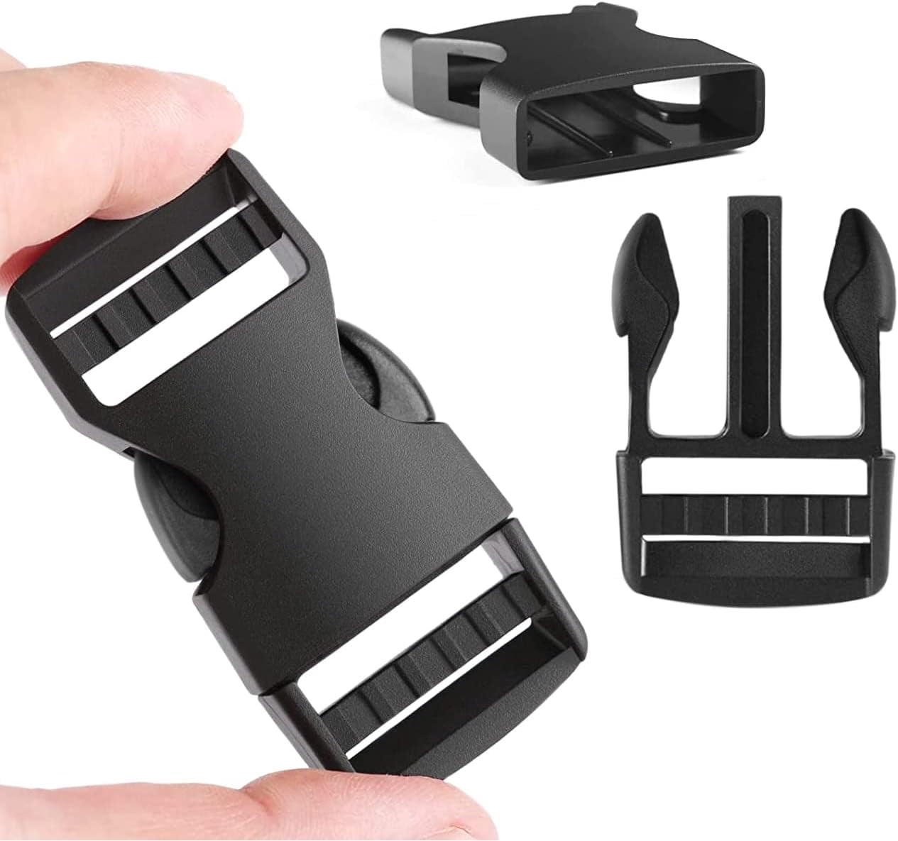 6 Pack 1" Buckle Quick Side Release Buckles Dual Adjustable No Sewing ...