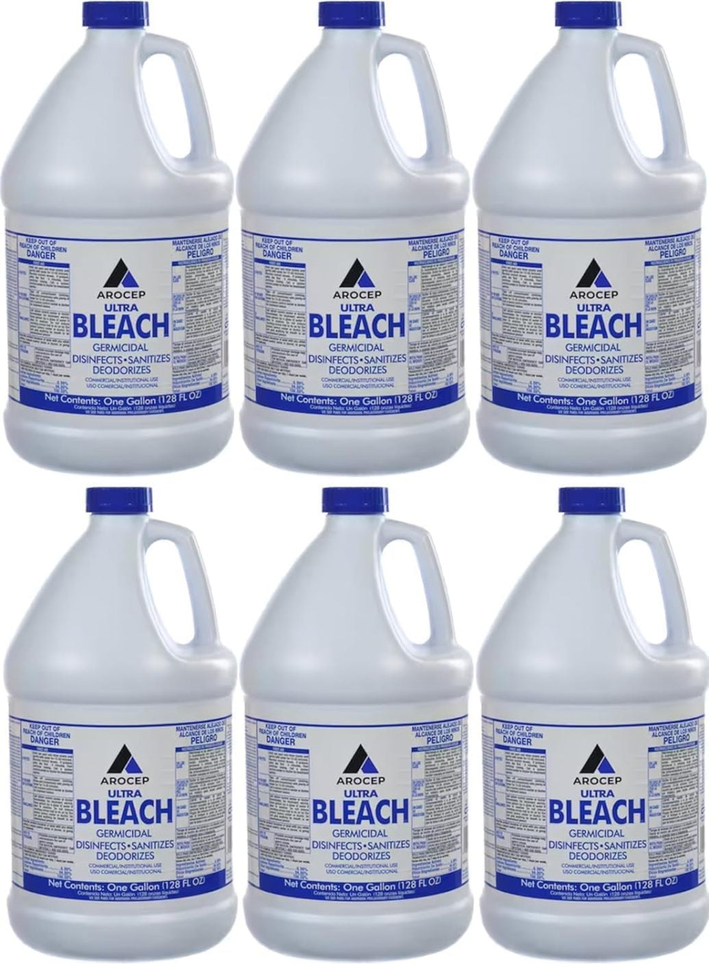 6 Pack 1 Gallon Bottles Liquid Ultra Germicidal Cleaning Bleach ...