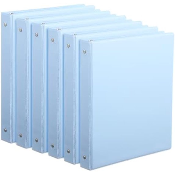 6 Pack 1-Inch Binder, Standard 3 Ring Binder Fit Letter Size Paper ...