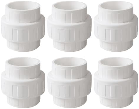6 Pack 1" PVC Union Coupling Pipe Fitting (Socket x Socket), 1 inch PVC ...