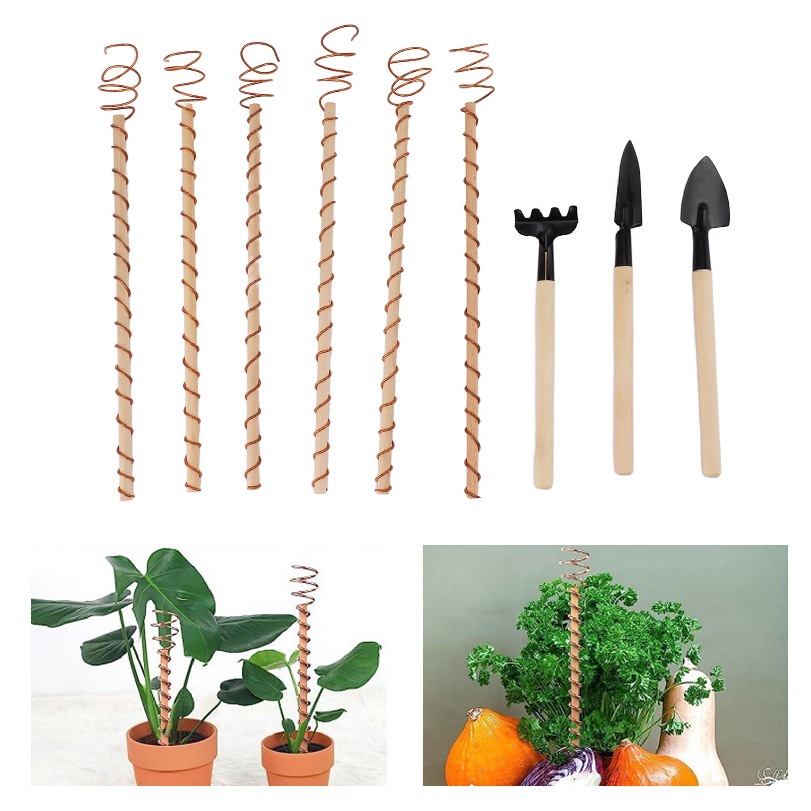 6 Pack 10" Electroculture Plant Stakes, Long Copper Garden Stakes ...