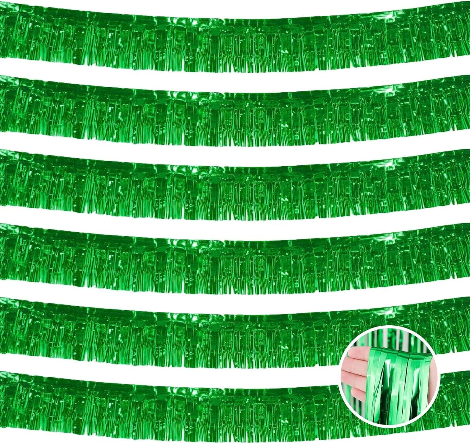 6 Pack 10 Feet Metallic Foil Fringe Garland Tinsel Streamers, Boriyuan ...