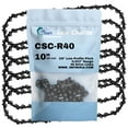 6-Pack 10-Inch Chainsaw Chain R40 Replacement for Ryobi CS1800 18 Volt ...