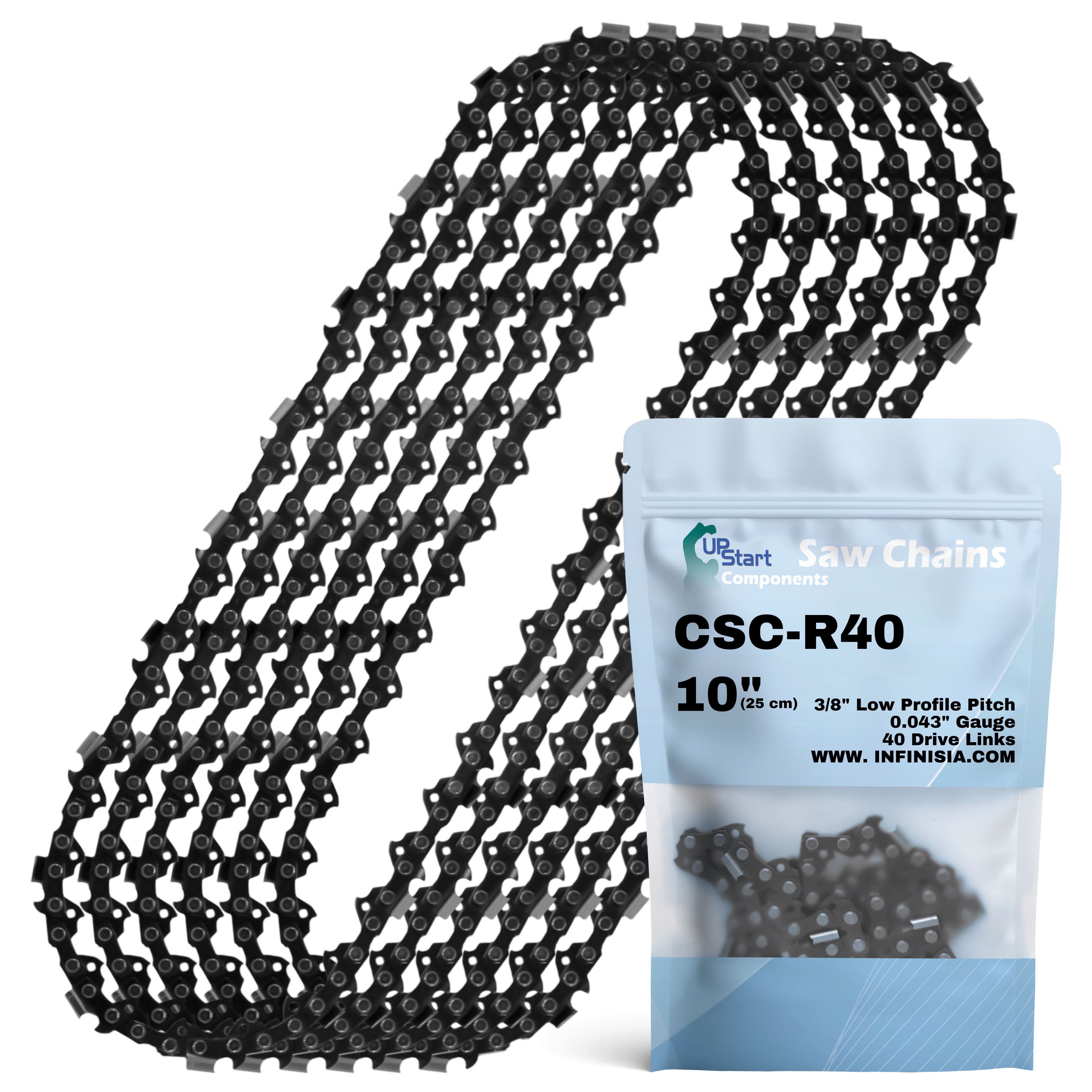 6-Pack 10-Inch Chainsaw Chain R40 Replacement for EGO PSA1000 - (10", 3 ...