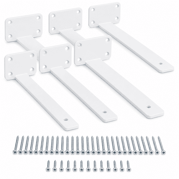 6 Pack 10 Inch Hidden L Shelf Brackets, Metal Floating Shelf Support ...