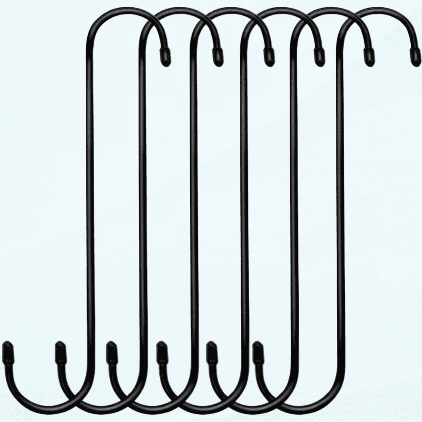 6 Pack 10 inch Extra Large S Hooks Black Heavy Duty Long S Hooks for ...