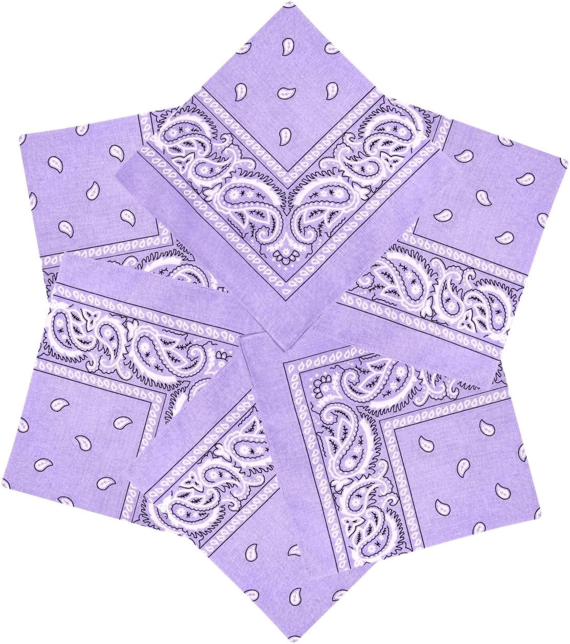 6 Pack 100% Cotton Bandanas 22” x 22" for Men & Women Paisley ...