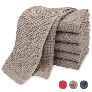 Versatility Red Microfiber Kitchen Dishcloths, 4 Piece Set, 12x12 Inch ...