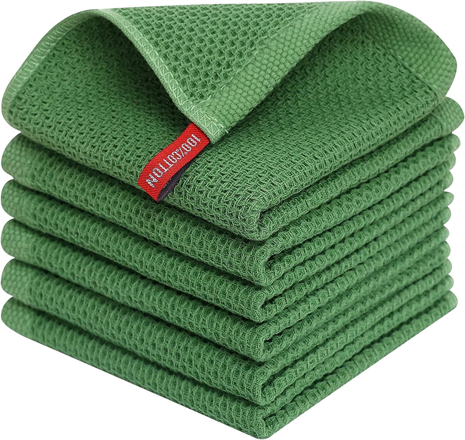 6 Pack 100% Cotton Kitchen Dish Cloths, Waffle Weave Dish Cloths for ...