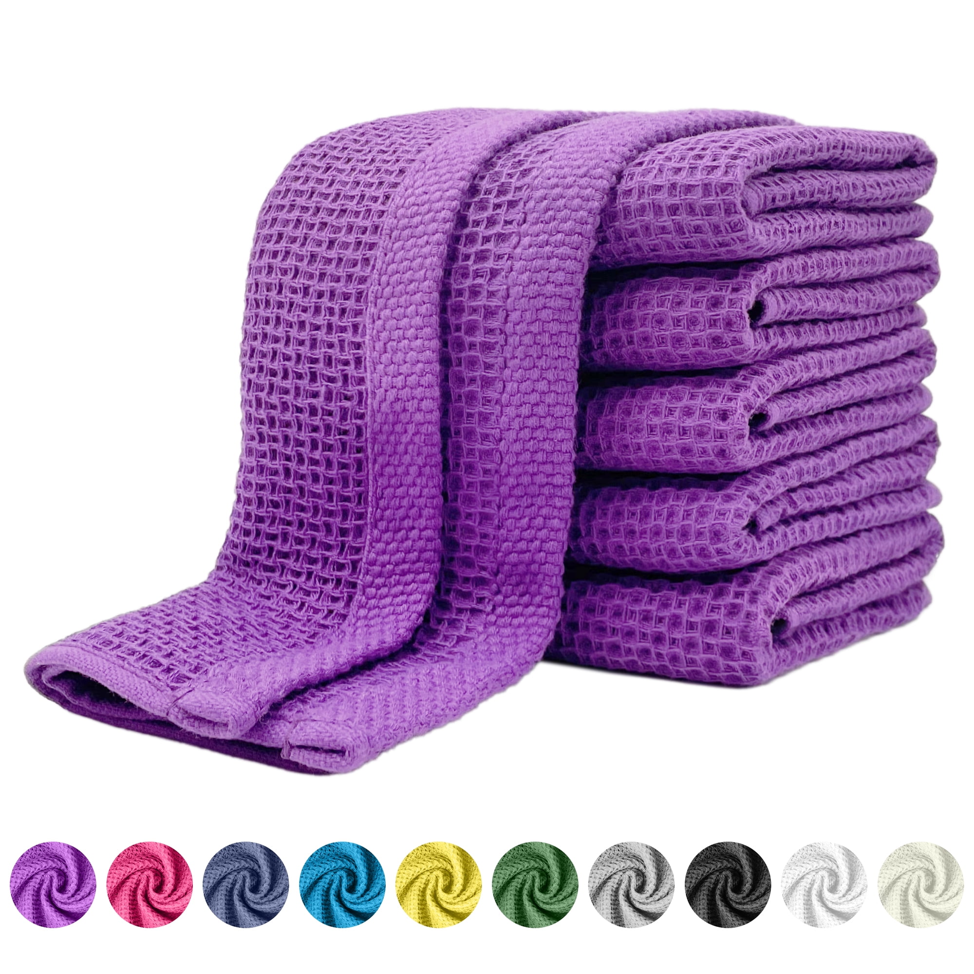 6 Pack 100% Cotton Kitchen Dish Cloths, Waffle Weave Dish Cloths for ...